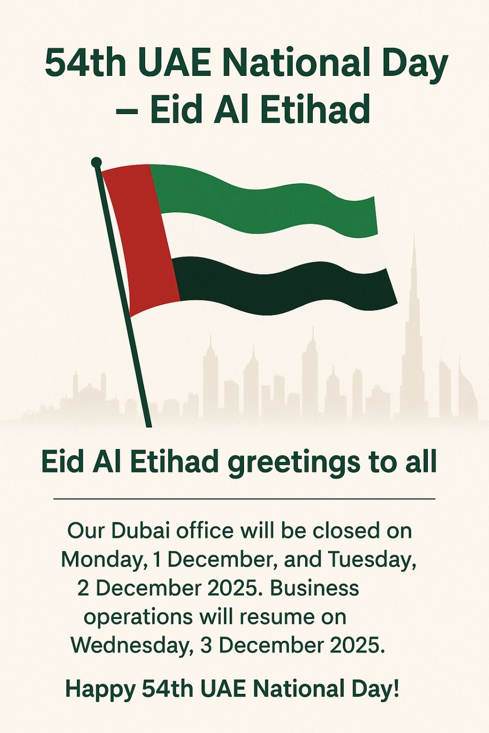 Eid Al Etihad - 54th UAE National Day
